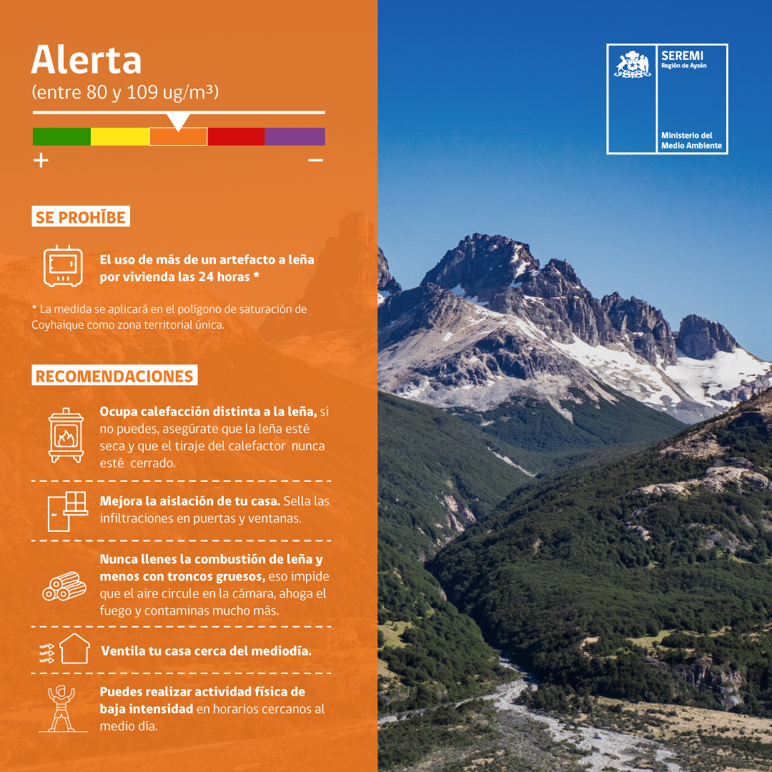 Recomendaciones en Alerta Ambiental – Aire Coyhaique